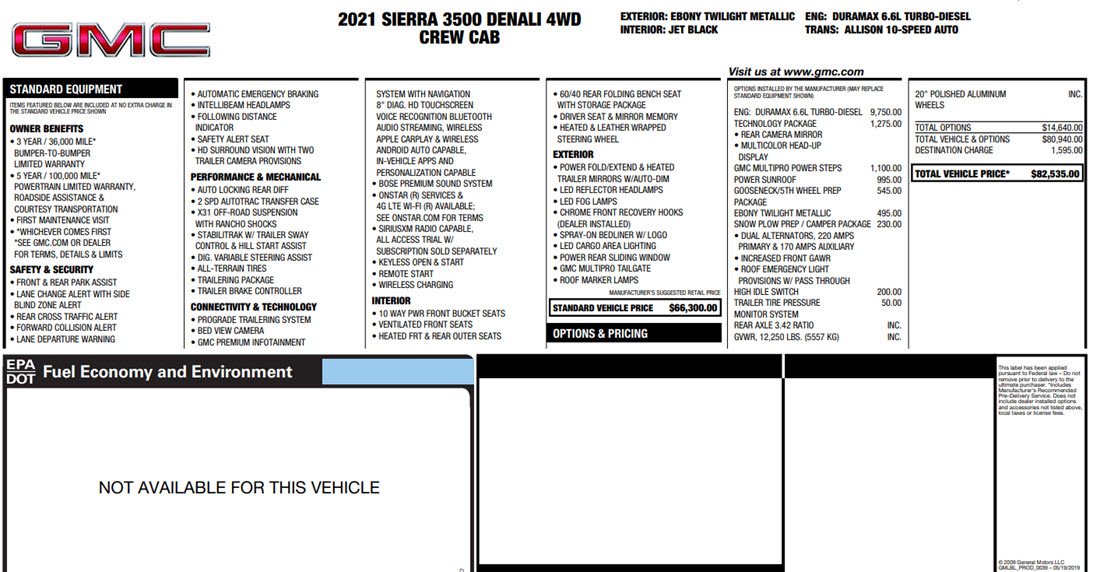 Salvage 2021 GMC Sierra 3500HD Denali 4x4 Diesel | X2 BUILDERS